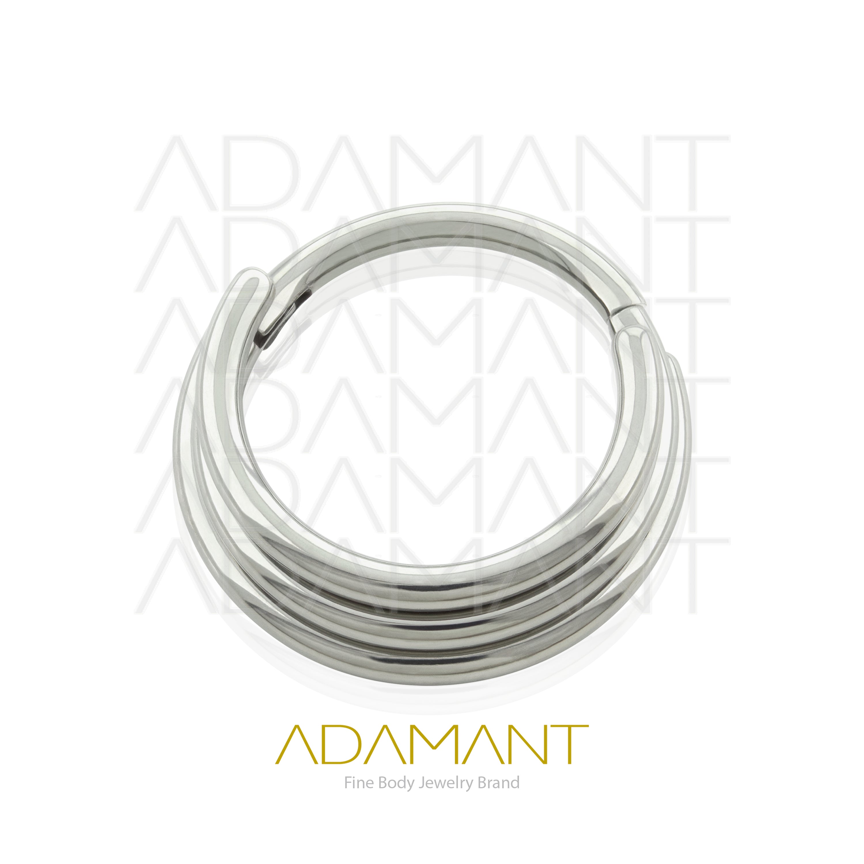 16g, Hinged Ring, Titanium, Triple Stacked — Adamant Body Jewelry